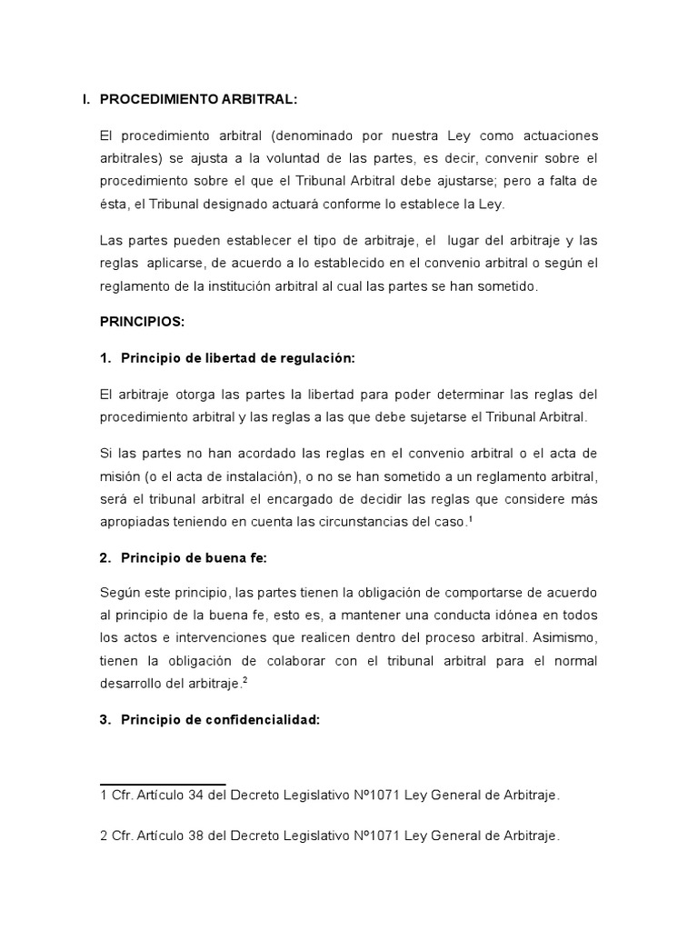 PROCEDIMIENTO ARBITRAl Principios | Descargar gratis PDF | Arbitraje ...