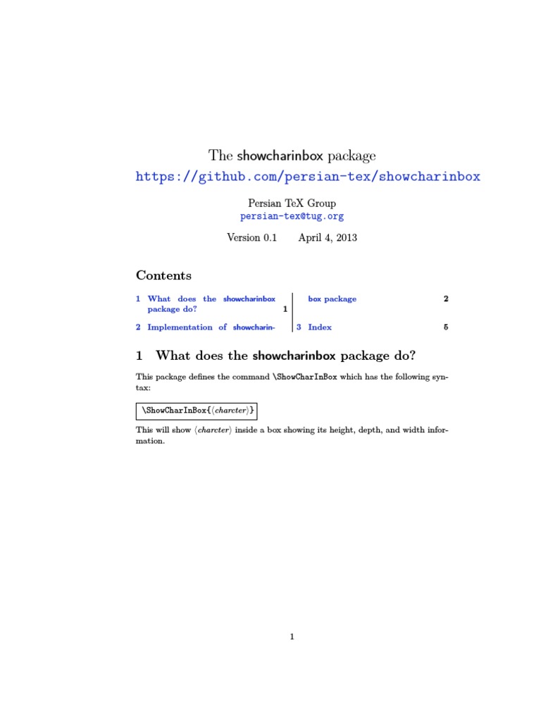 Documentation for the showcharinbox LaTeX package: A guide to ...