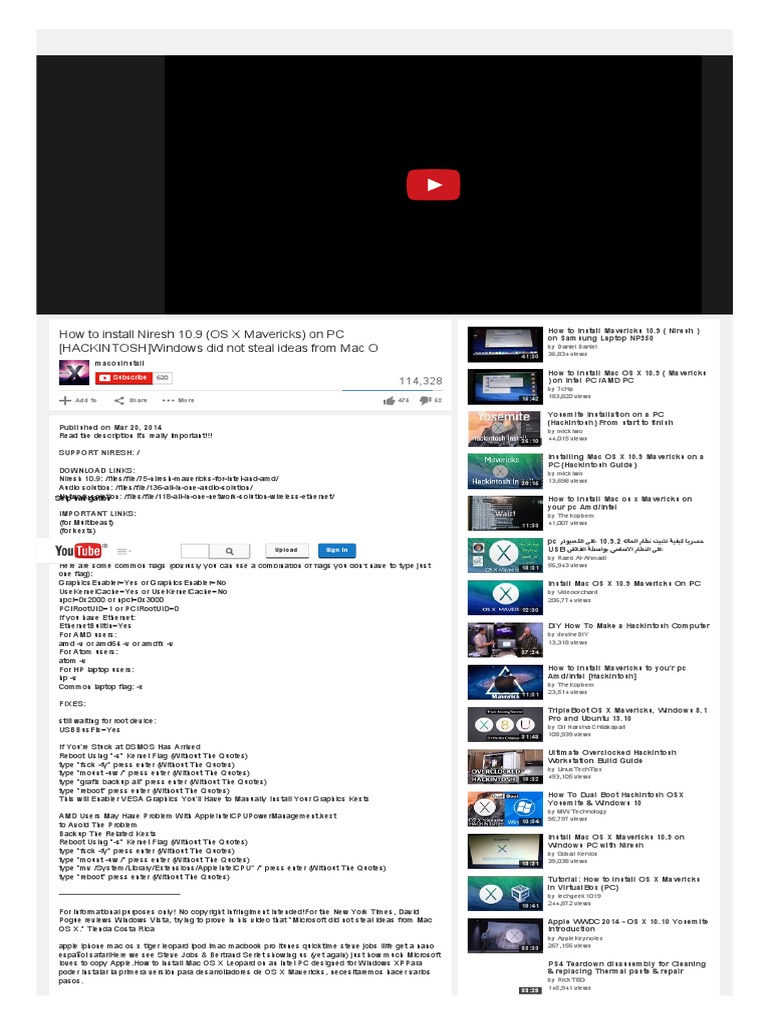 How To Install Niresh 10 | PDF | Macintosh | Mac Os