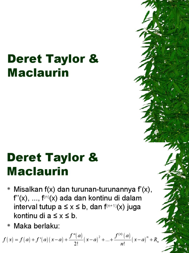 Kuliah 12 Deret Taylor Maclaurin | PDF