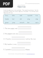 Grade 3 Adjectives Worksheet | PDF