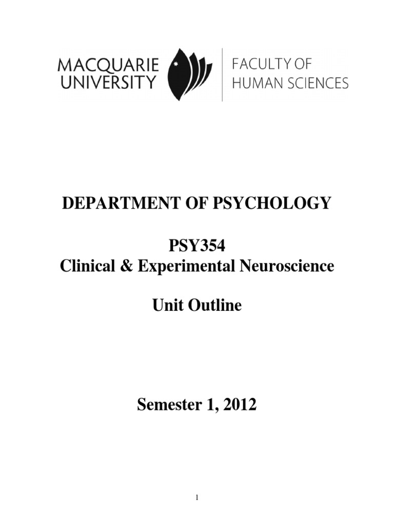 Unit Outline PSY354 2012 FINAL | PDF | Academic Dishonesty | Test ...