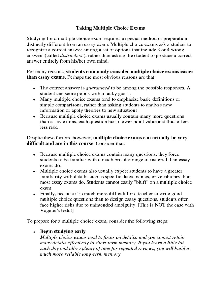 Multiple Choice Pdf Multiple Choice Test Assessment