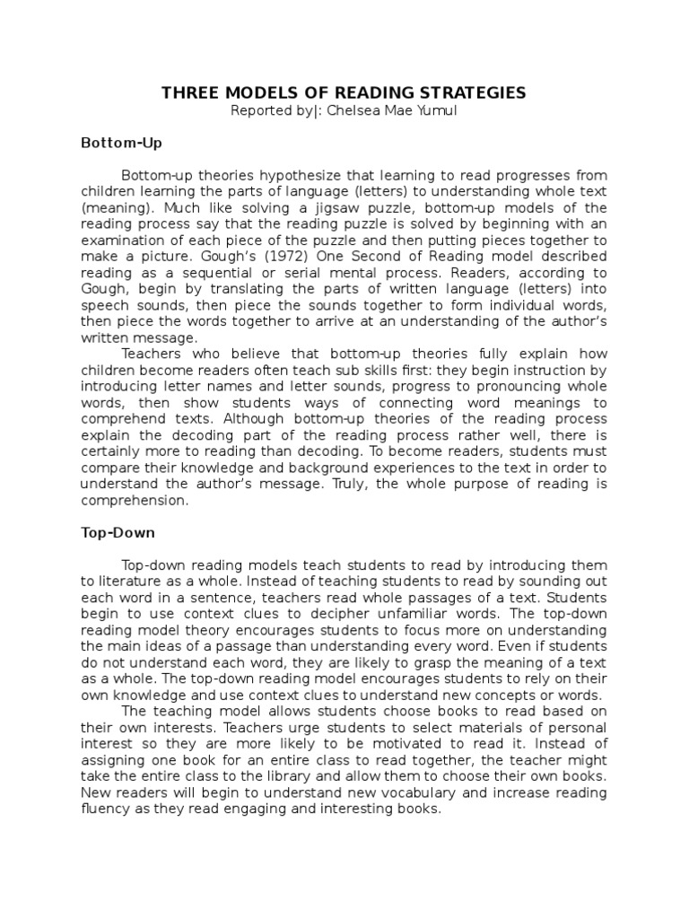 Exploring the Interactive Reading Model: A Holistic Approach to the ...