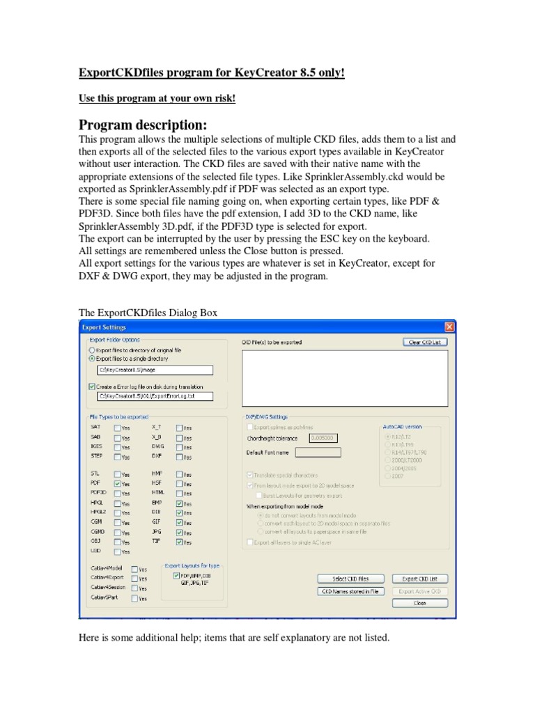 Export CKD Files Read Me | PDF | Computer File | File Format
