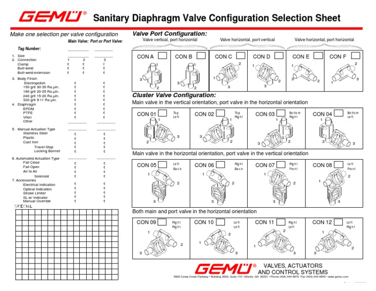 Sanitary Diaphragm Valve Selection Guide | PDF