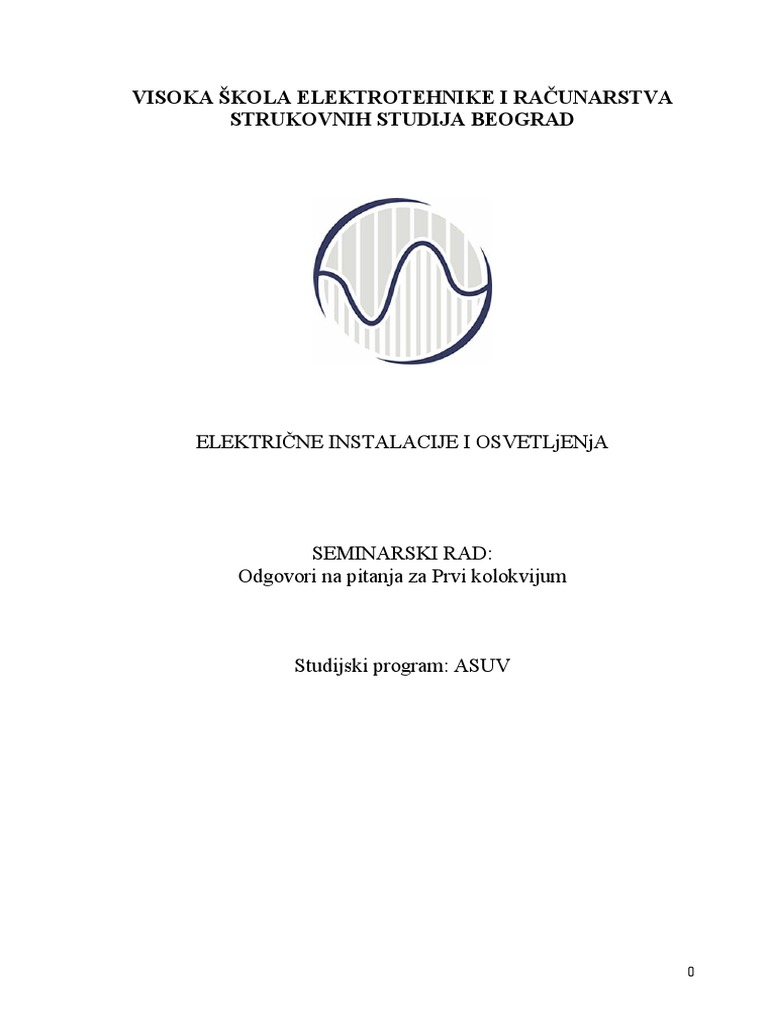 Instalacije Pitanja I Odgovori | PDF