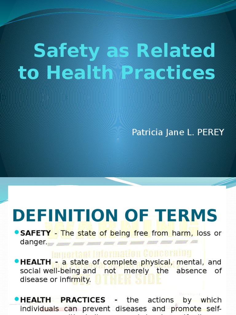 Defining Safety in Health Practices | PDF | Safety | Hygiene