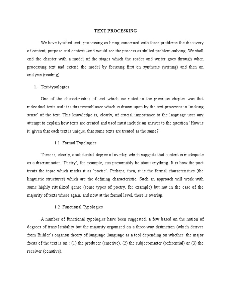 Understanding the Stages of Text Processing: A Model of the Writing and ...
