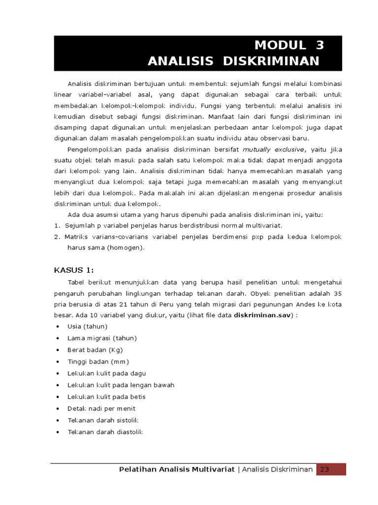 Analisis Diskriminan | PDF