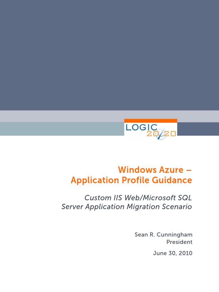 Custom IIS Web-Microsoft SQL Server Application Migration Scenario ...