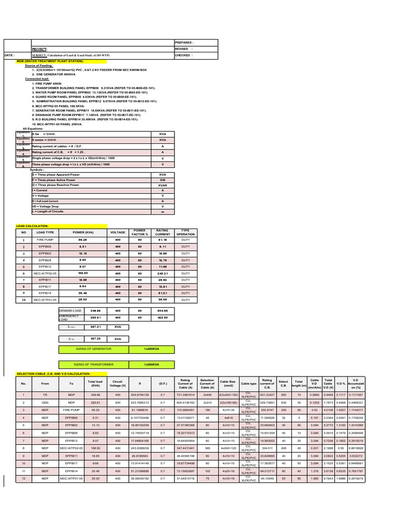 Electrical Calculation | PDF