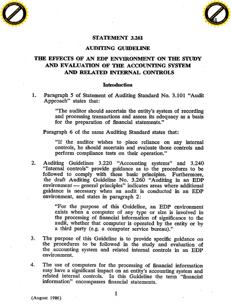 Edp 1 PDF | PDF | Audit | Database Transaction