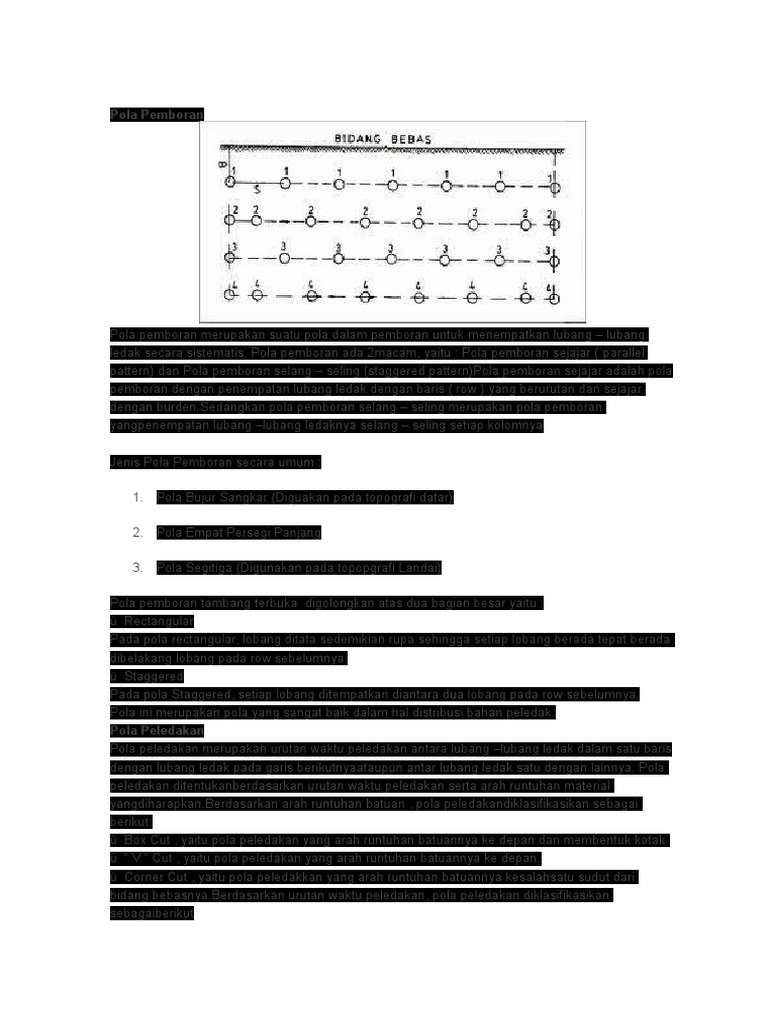 Pola Pemboran dan Peledakan Tambang | PDF