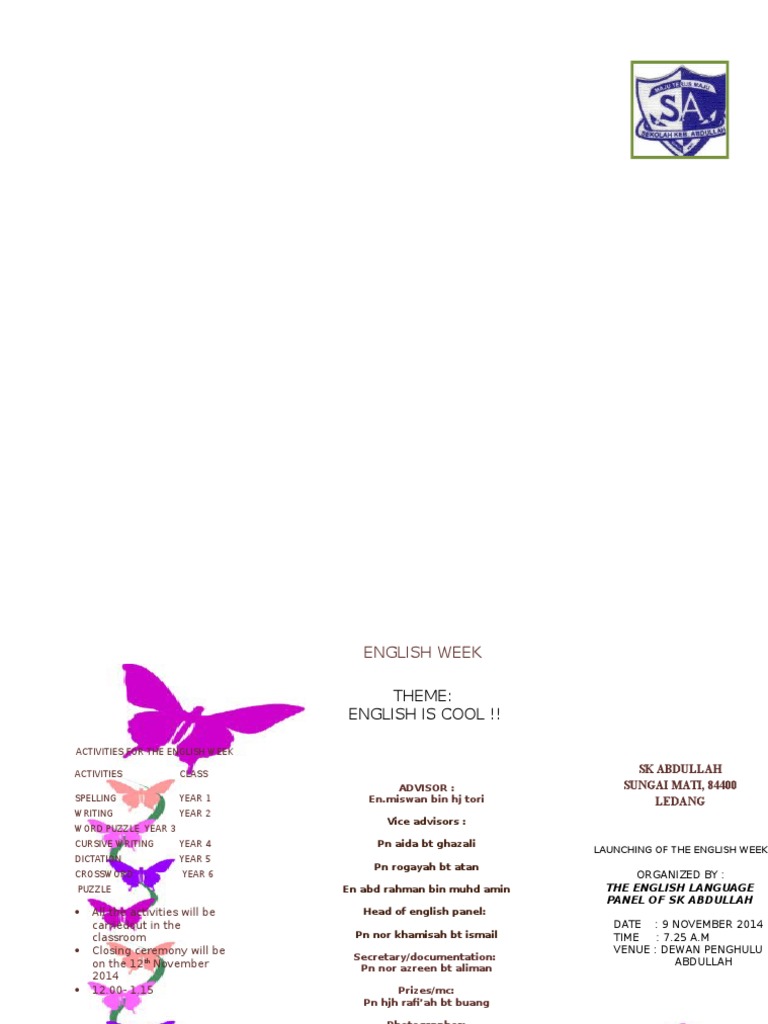 English Week Brochure | PDF