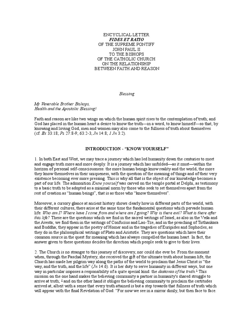 ENCYCLICAL LETTER.docx | Sacred Mysteries | Revelation