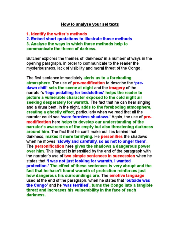 4.how To Analyse Your Set Texts | PDF