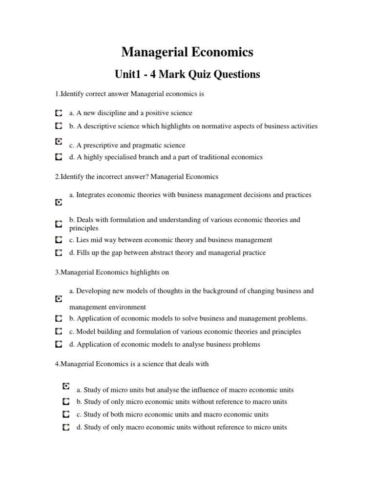 Question Bank of Managerial Economics_4 Mark | Demand | Price ...