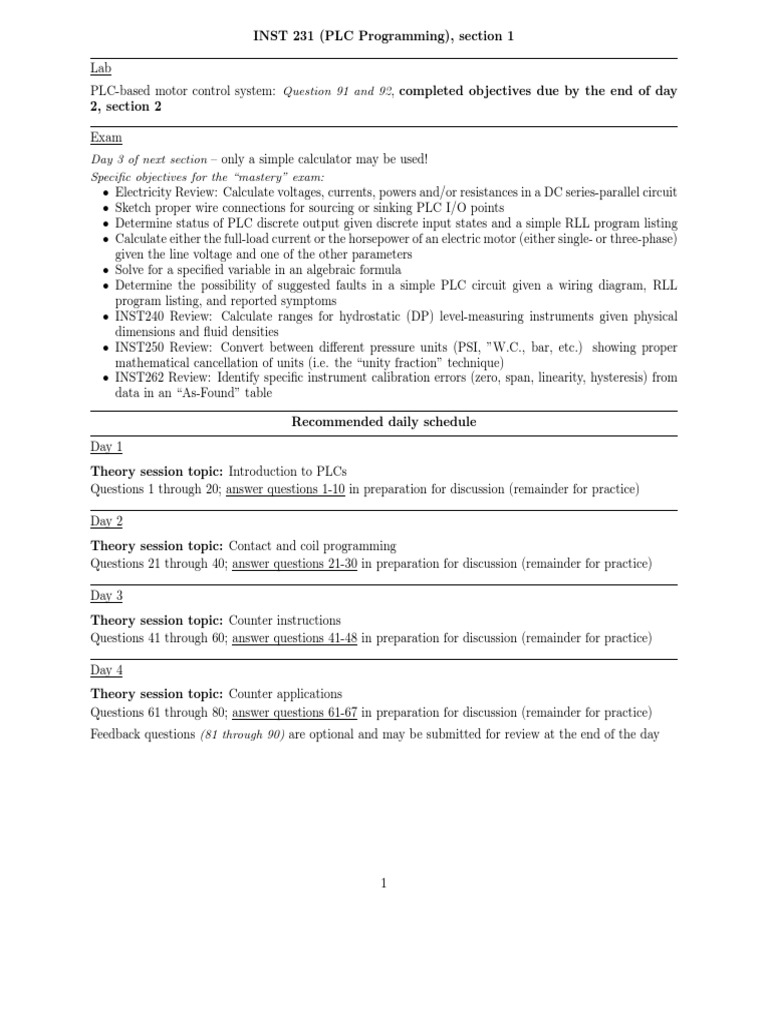INST231 Sec1plc | PDF | Programmable Logic Controller | License