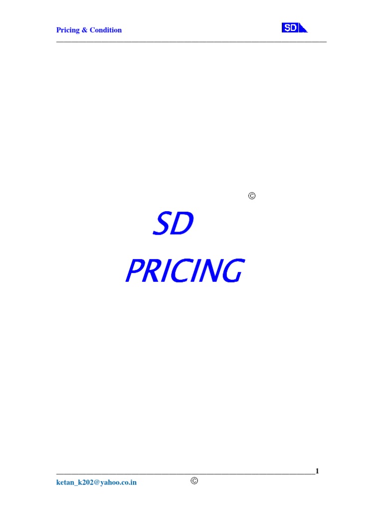 Scribd Sap Sd Pricing In Depth Configuration Guide Pdf Fee Subroutine 2007