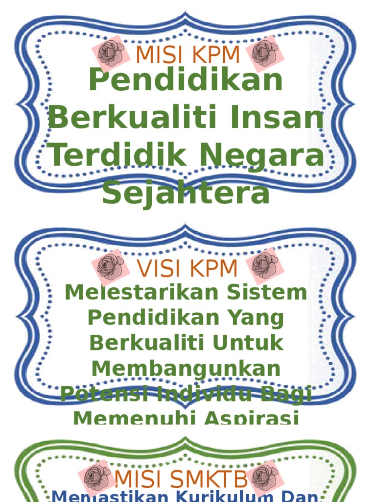 Misi Visi KPM | PDF