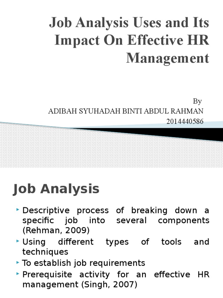 Job Analysis Uses and Its Impact On Effective | PDF