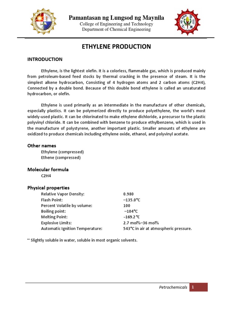 Ethylene Production | PDF | Cracking (Chemistry) | Ethylene