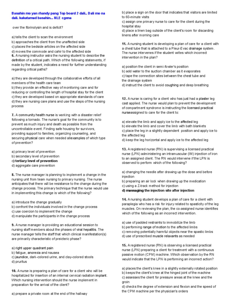 Nursing Exam Prep Guide | PDF