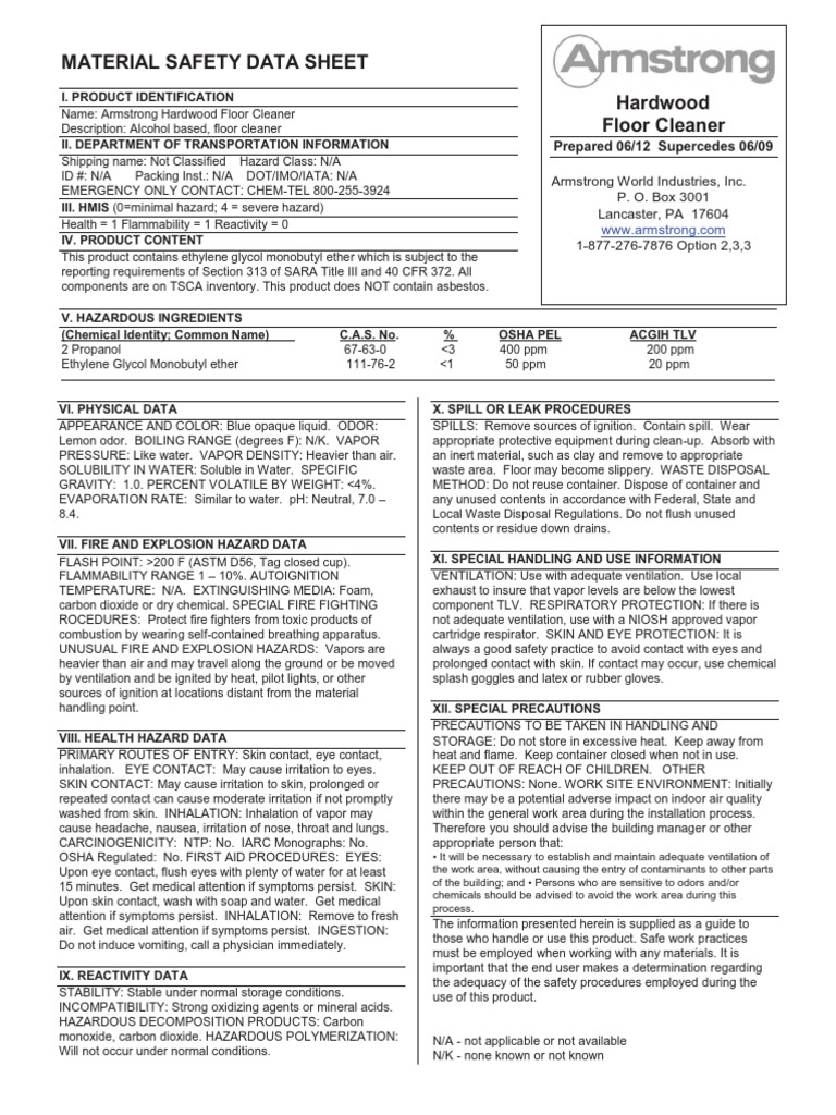 Material Safety Data Sheet MSDS.pdf | Chemical Substances | Materials