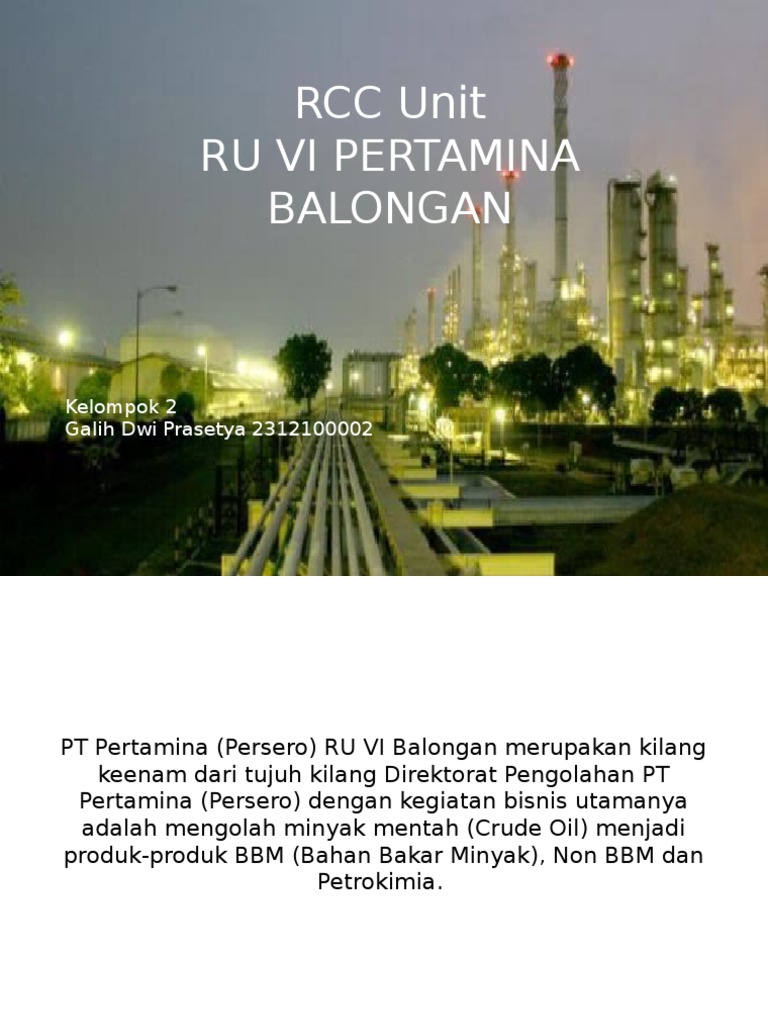 Proses RCC Unit di Kilang Pertamina Balongan | PDF