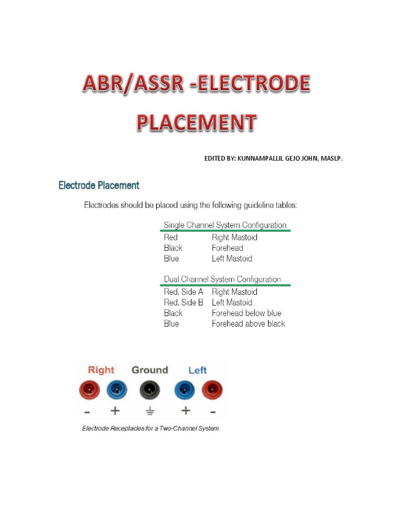 ABR Electrode Placement Guide | PDF