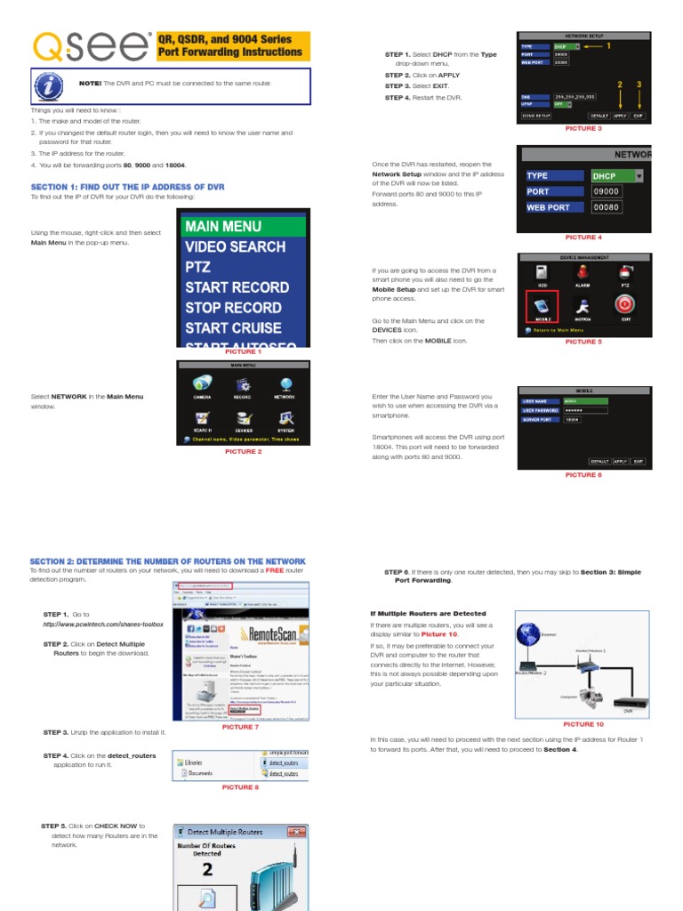 QR, QSDR, and 9004 Series Port Forwarding Instructions: Picture 3 | PDF | Router (Computing ...