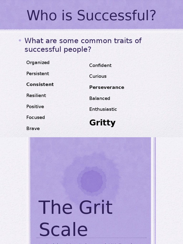 The Grit Scale Presentation Final-2 | PDF | Grit (Personality Trait ...