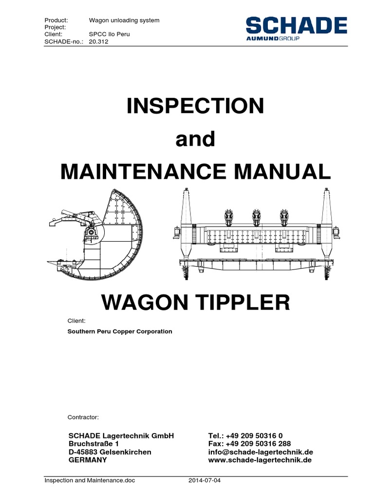 Maintenance Wagon-Tippler En-Rev3 | PDF | Nut (Hardware) | Screw