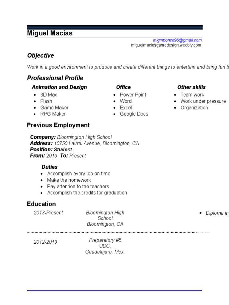 Miguel Macias Resume | PDF