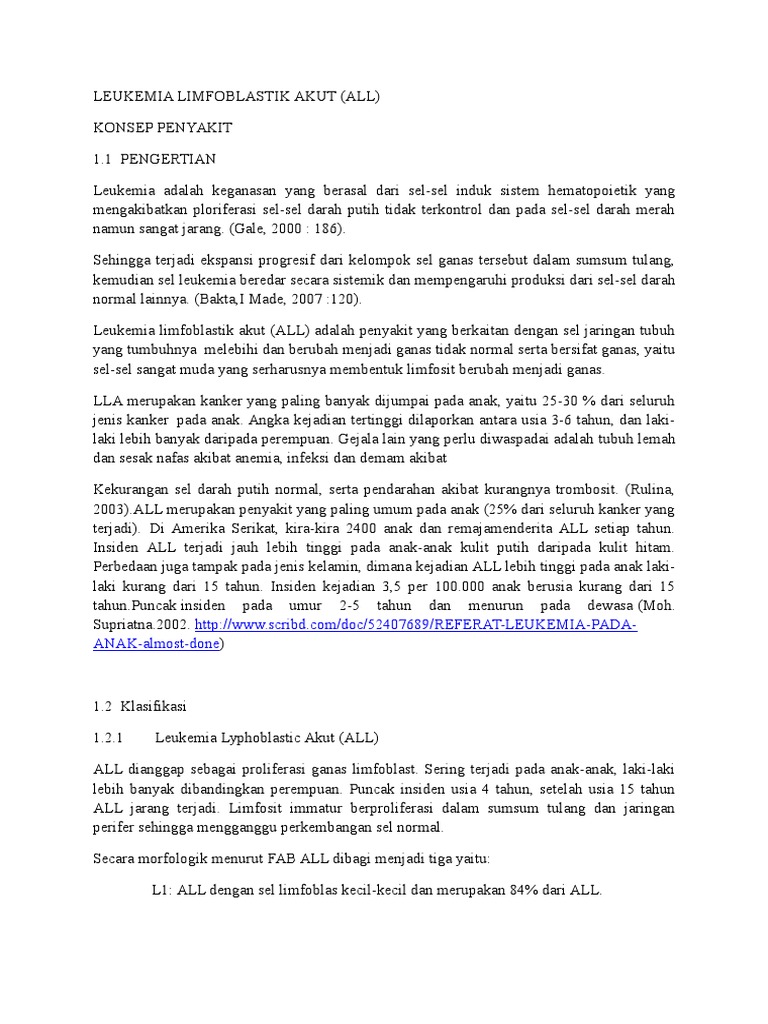 Leukemia Limfoblastik Akut | PDF