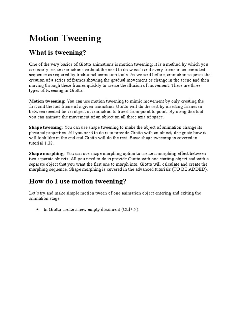 2.motion Tweening | PDF | Animation | Areas Of Computer Science