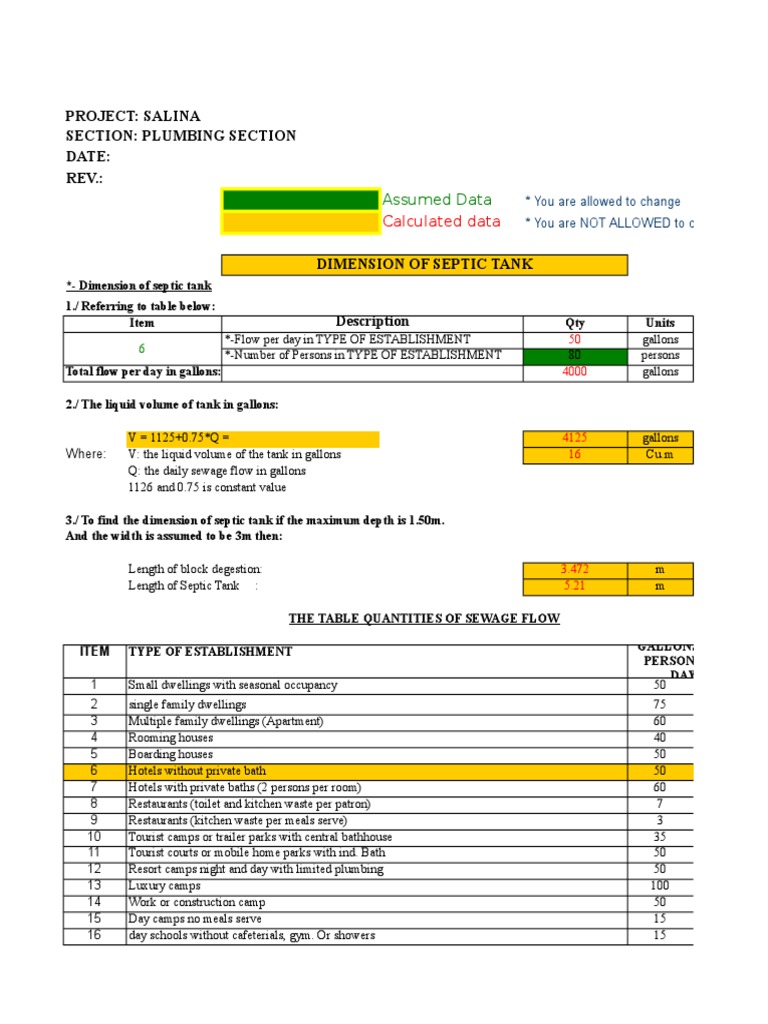 Septic Tank Size and Design Calculations | PDF | Anaerobic Digestion ...