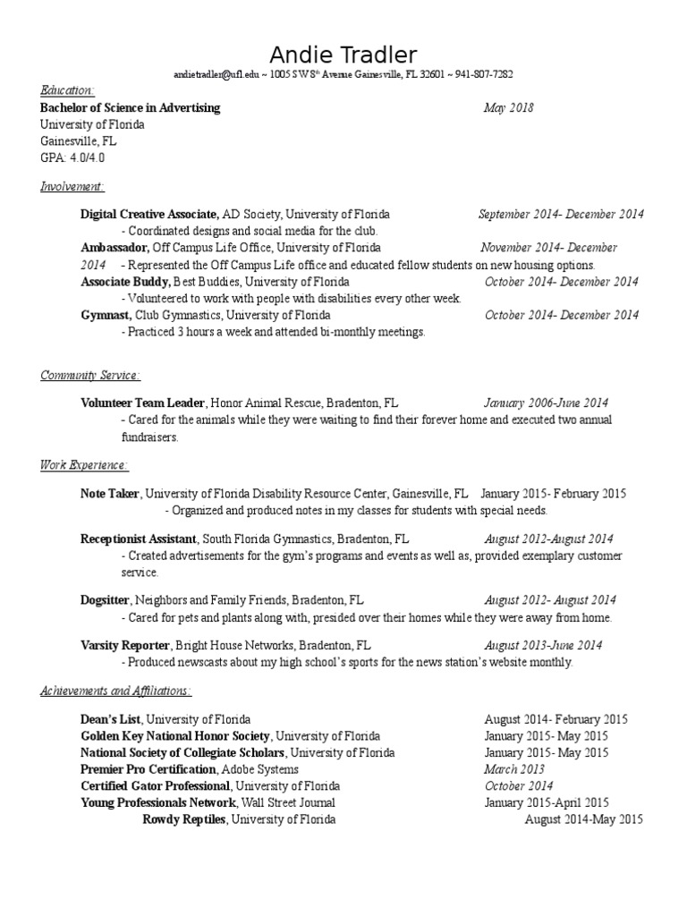 Advertising Graduate Resume | PDF | Career & Growth | Wellness