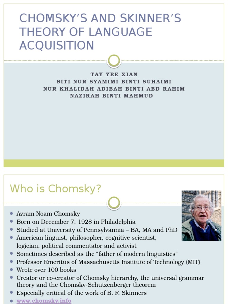 Noam Chomsky Cognitive Theory