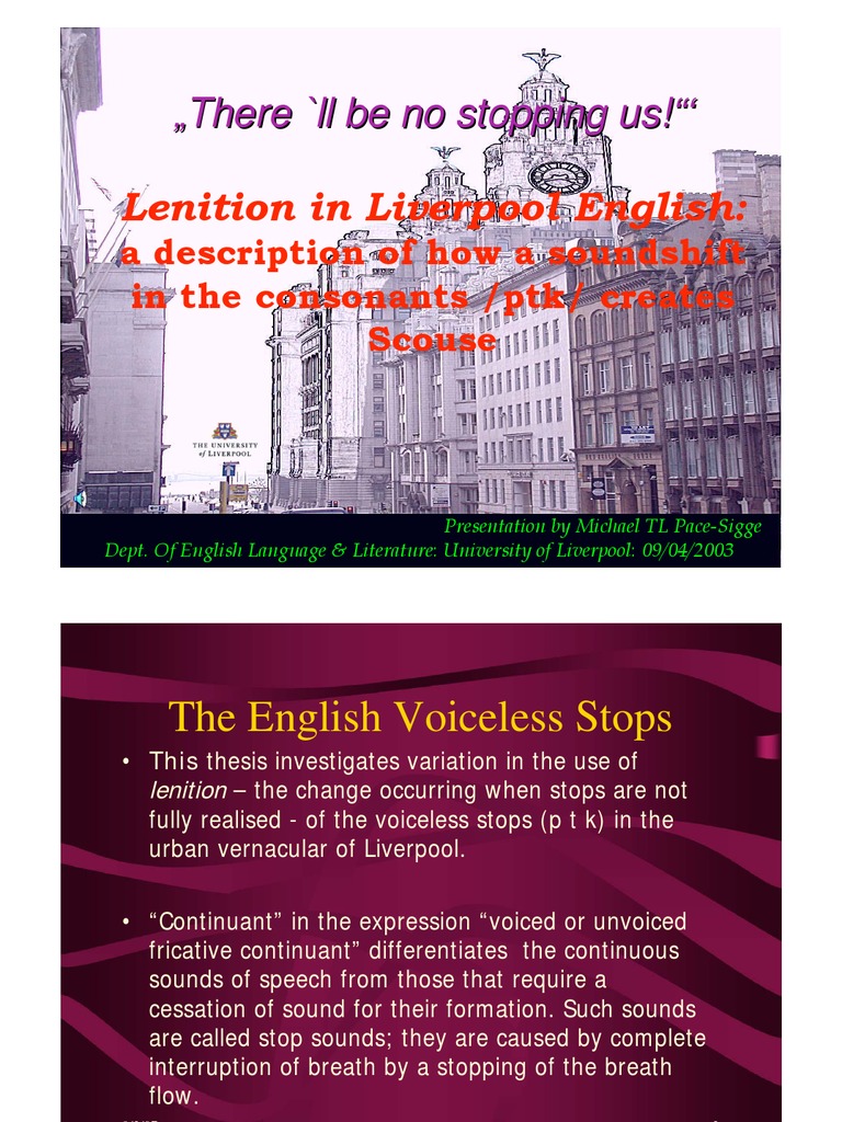 Lenition in Scouse | Consonant | English Language