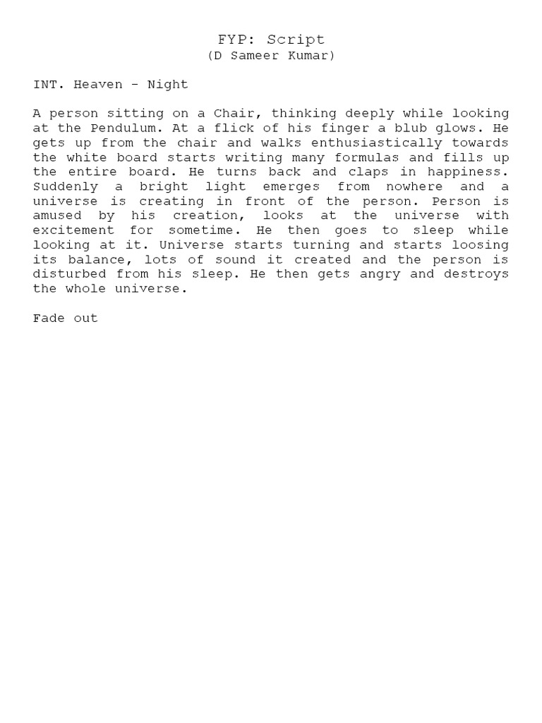Short Film Treatment Script | PDF
