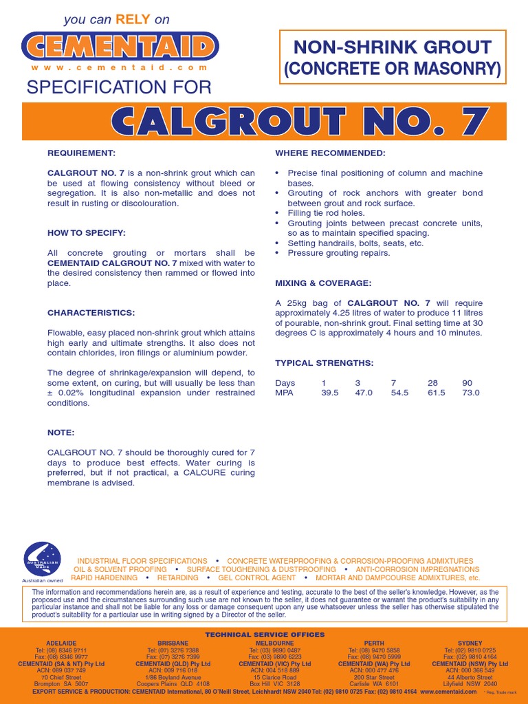 CALGROUT No7 | PDF | Concrete | Manmade Materials
