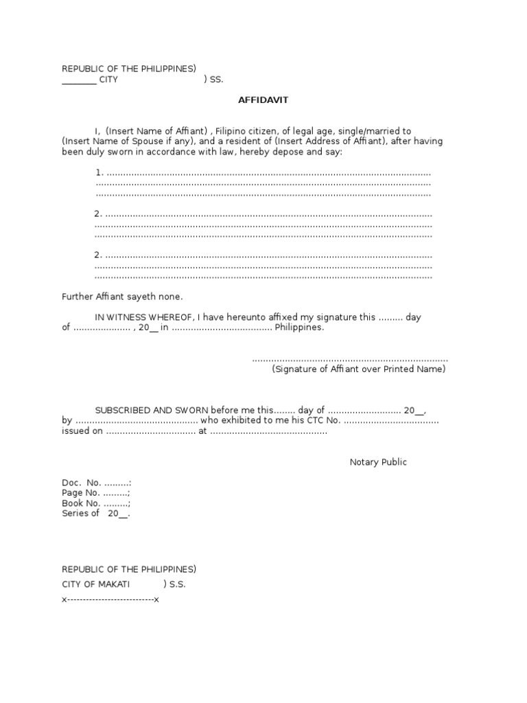 Affidavits | PDF | Bdo Unibank | Affidavit