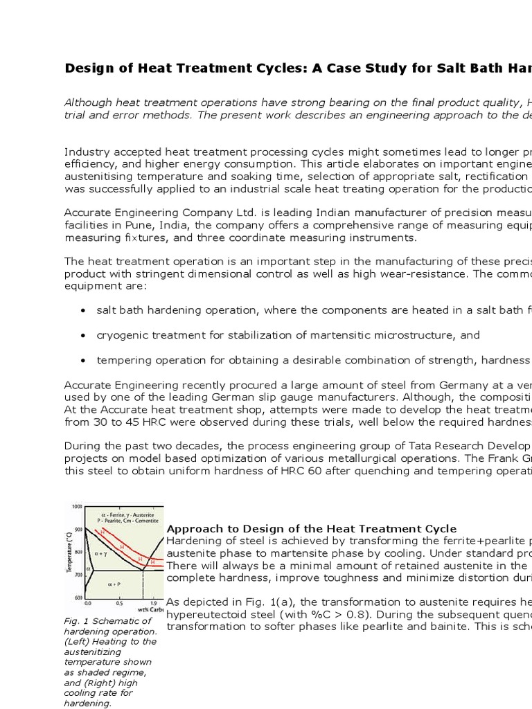 Optimizing Salt Bath Heat Treatment Cycles | PDF | Heat Treating | Steel