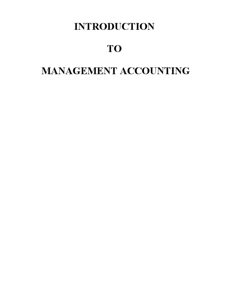 Introduction To Management Accounting | PDF | Financial Accounting ...