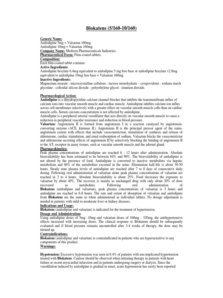 Blokatens | PDF | Angiotensin | Myocardial Infarction