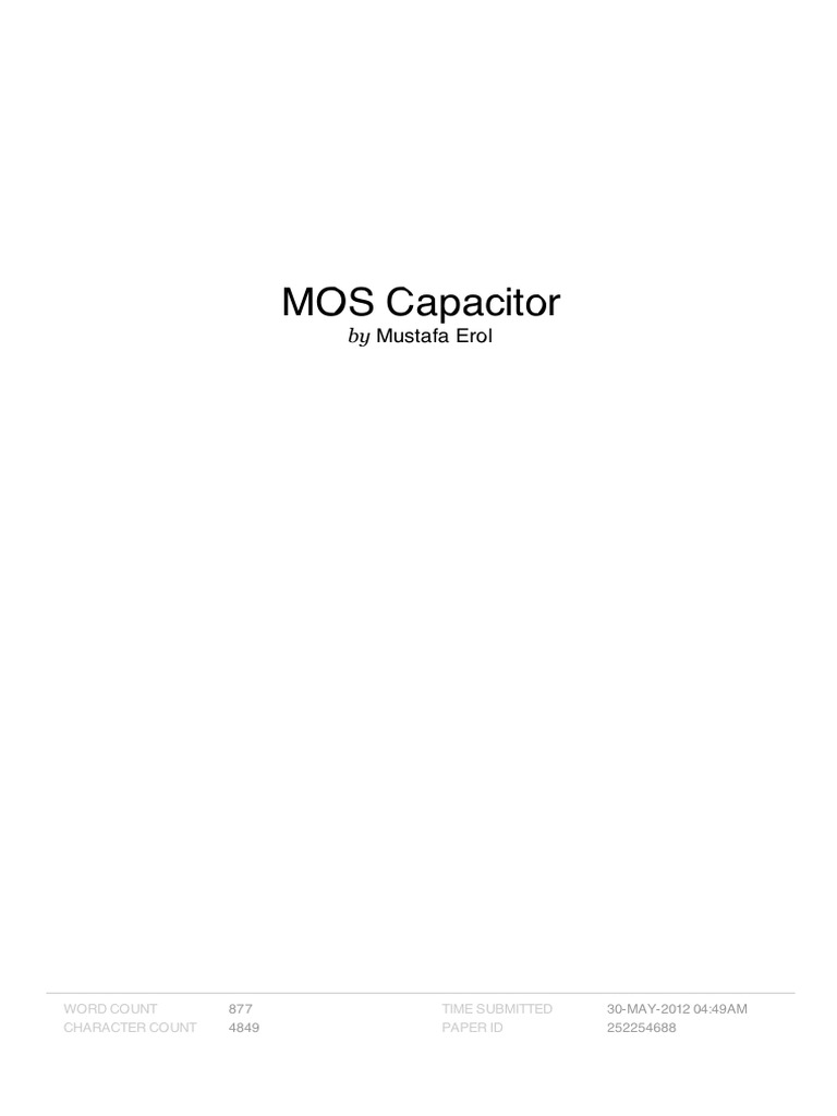 Understanding MOS Capacitors Explained | PDF