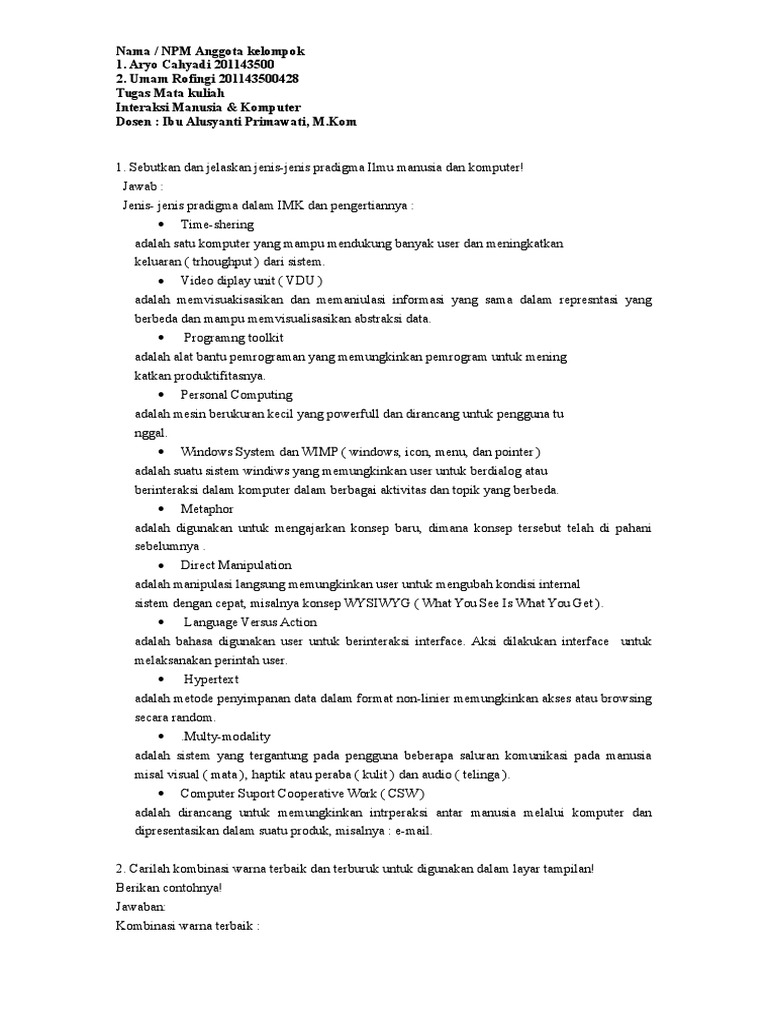 Tugas IMK | PDF | Seni | Teknologi & Rekayasa