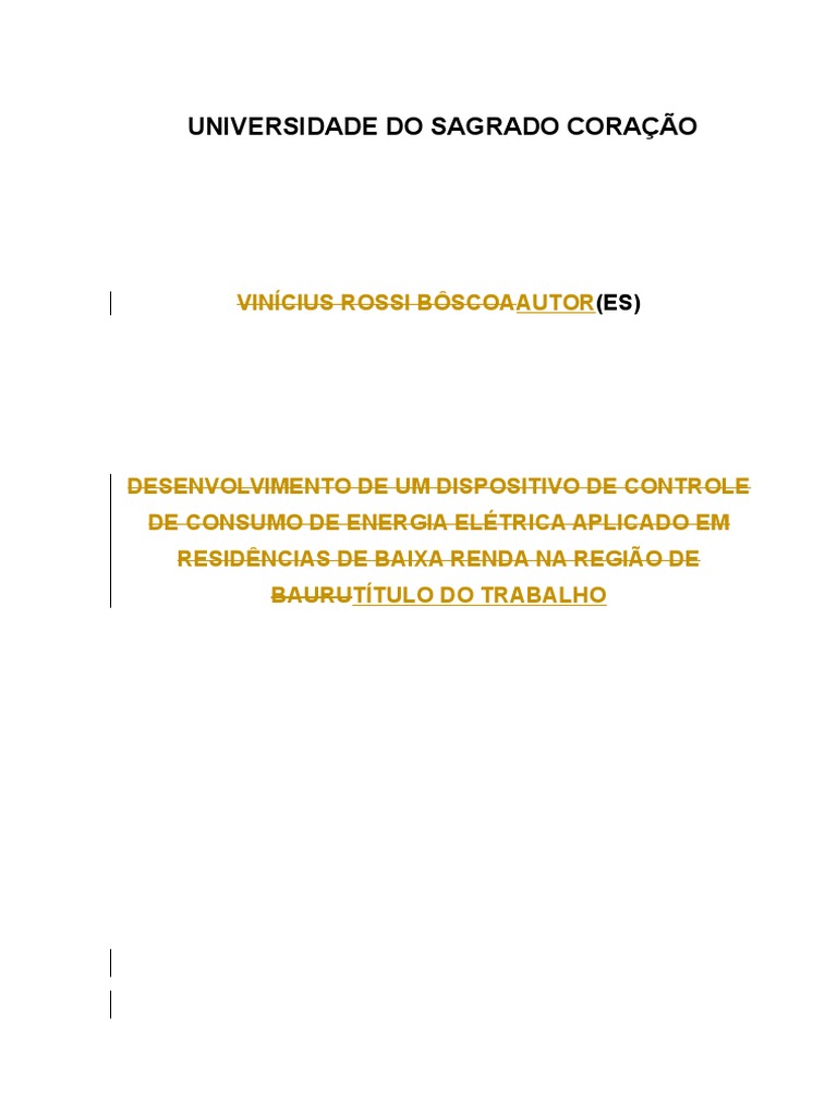 Capa Padrão ABNT TCC | PDF | Eletricidade | Economia